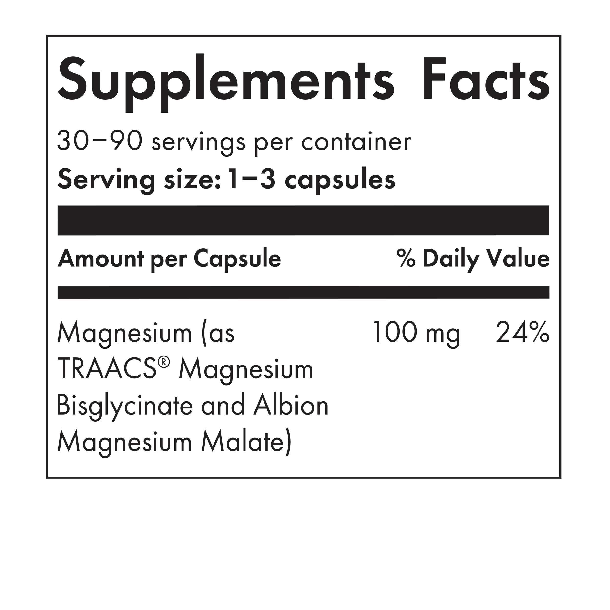 Dual-source Magnesium Capsules With Traacs ® Magnesium Bisglycinate ...