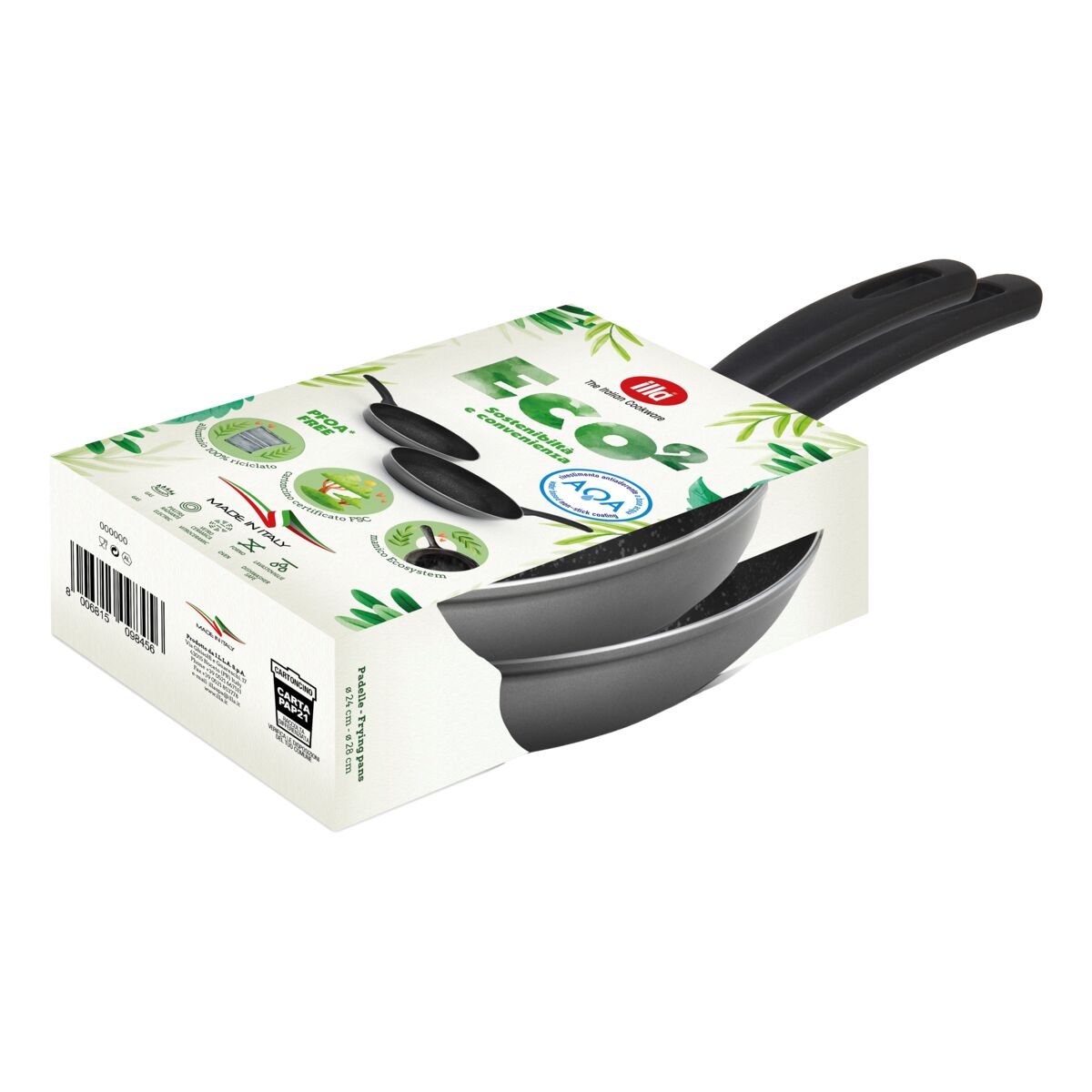 Illa 2-Piece Round Long Term Easy Clean Comfortable Eco2 Frying Pan Set ...