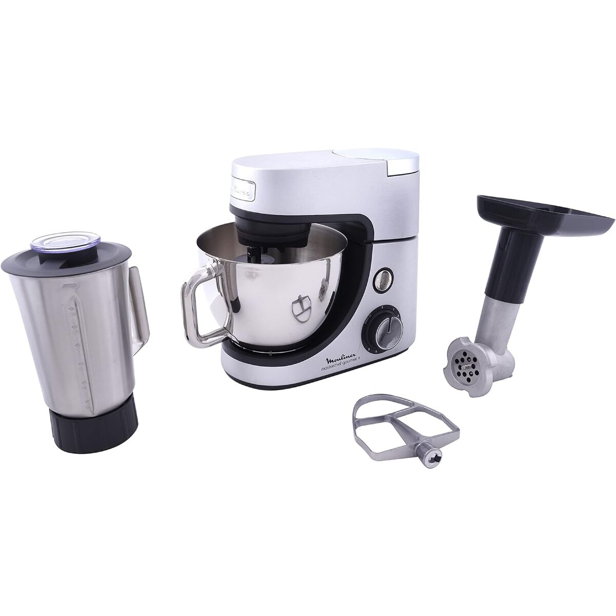 ماكينة المطبخ مولينكس ماستر شيف جورميه بلس 1100 وات أبيض وأسود 4.6 لتر ...