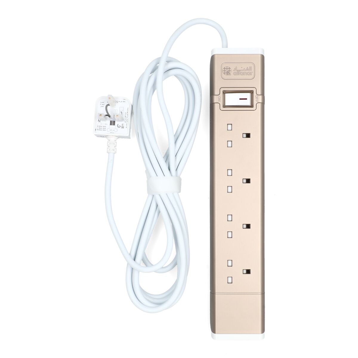 ألفنار 4 مأخذ، سلك تمديد قوي 13 أمبير مع حماية من التحميل الزائد ...