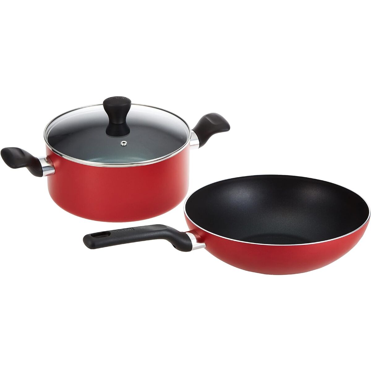 Tefal 12-Piece G6 Non-Stick Aluminium Supercook Cookware Set Red and ...
