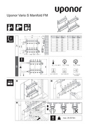 Uponor Vario S manifold FM 7xG3/4 Euro - G1 | Uponor