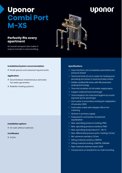Heat interface unit for hot water and heating | Uponor