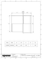 ULTRA RIB 2 PP-OVERGANG 250/250S T/GLAT | Uponor