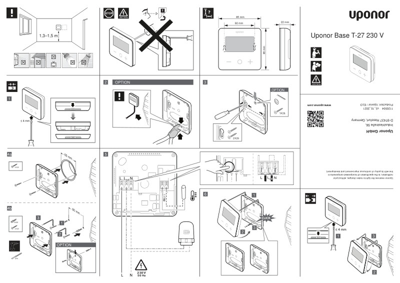 Wired individual room temperature control 230 V | Uponor