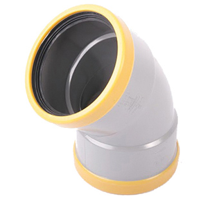 PVC manchet bocht 45° | PVC hulpstukken | Afvoermaterialen | Installatiemateriaal | Producten ...